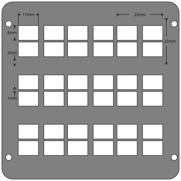 Deposition Masks | 25 mm Square | Ossila